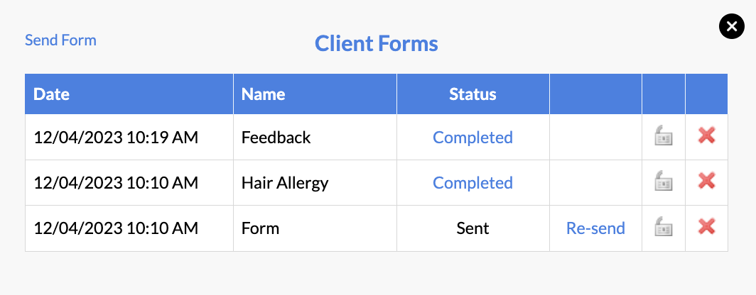 Where to View Completed Forms – Simple Salon