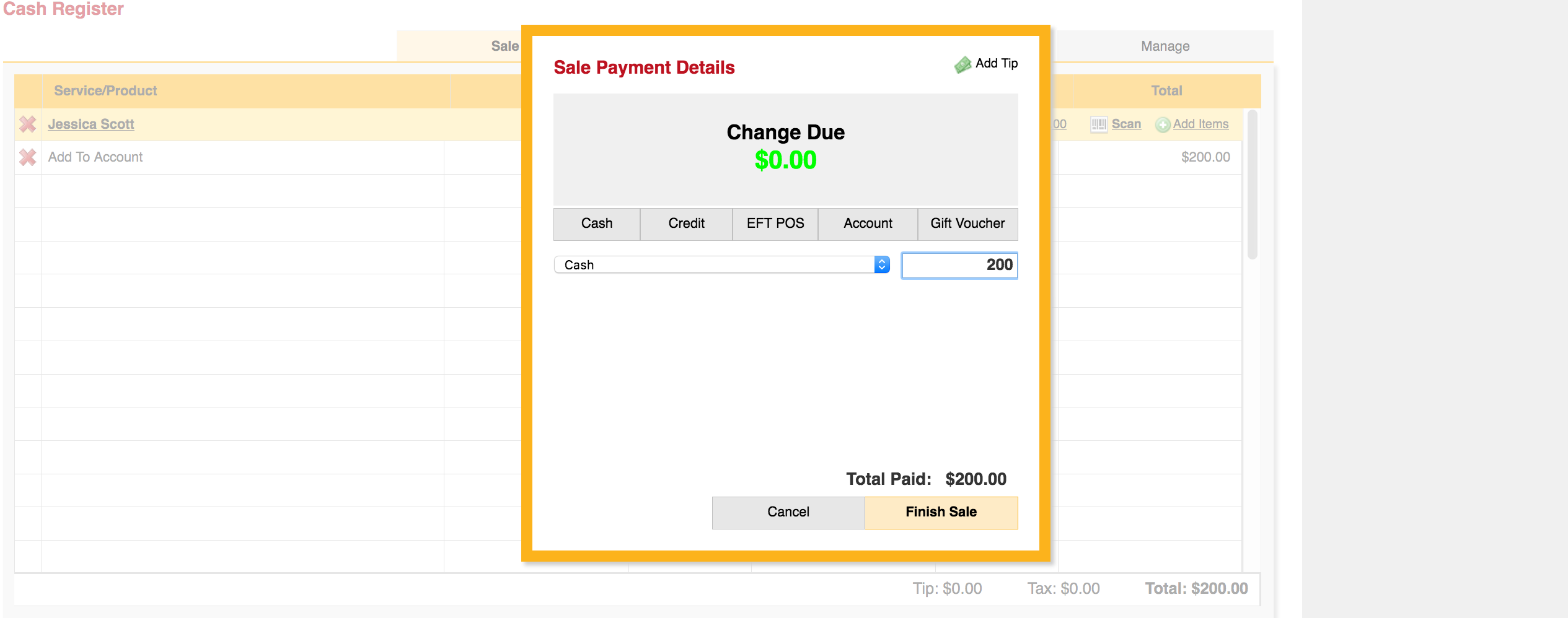 Accounts Overview – Simple Salon