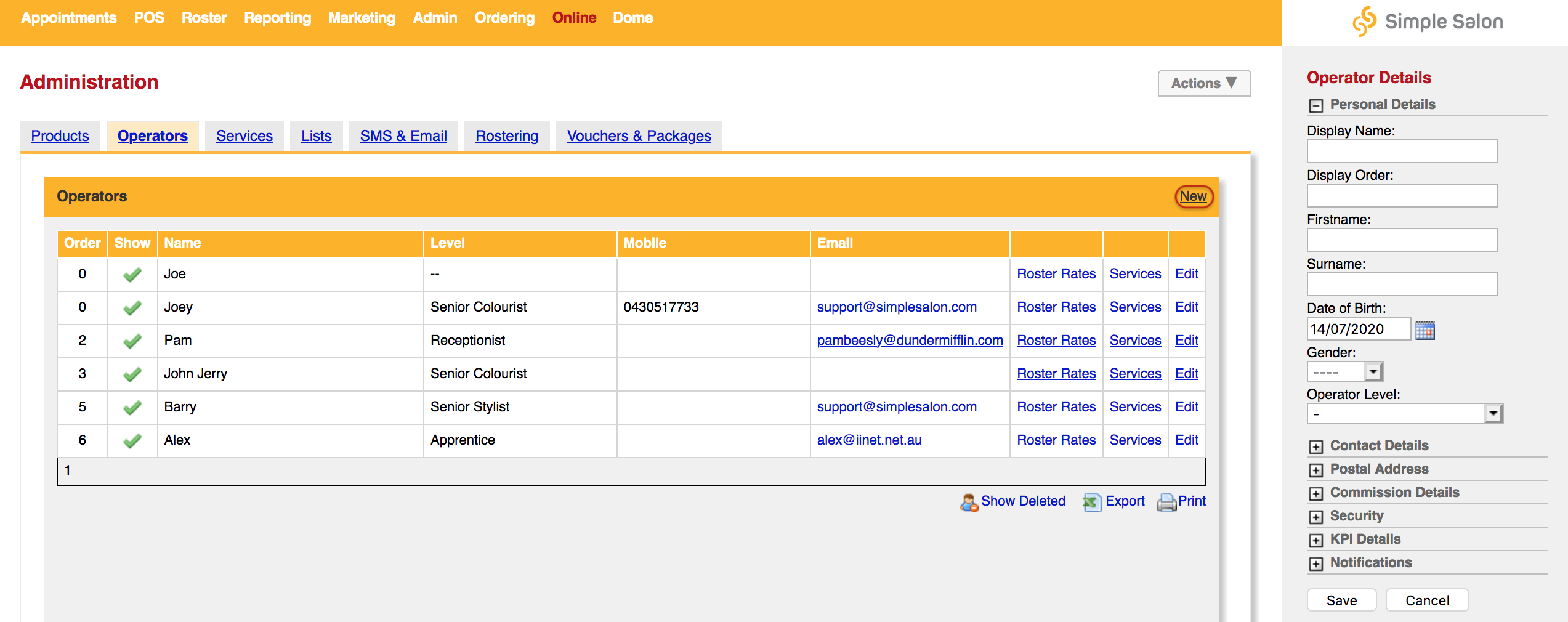 Setting up Your Operators & KPIs – Simple Salon