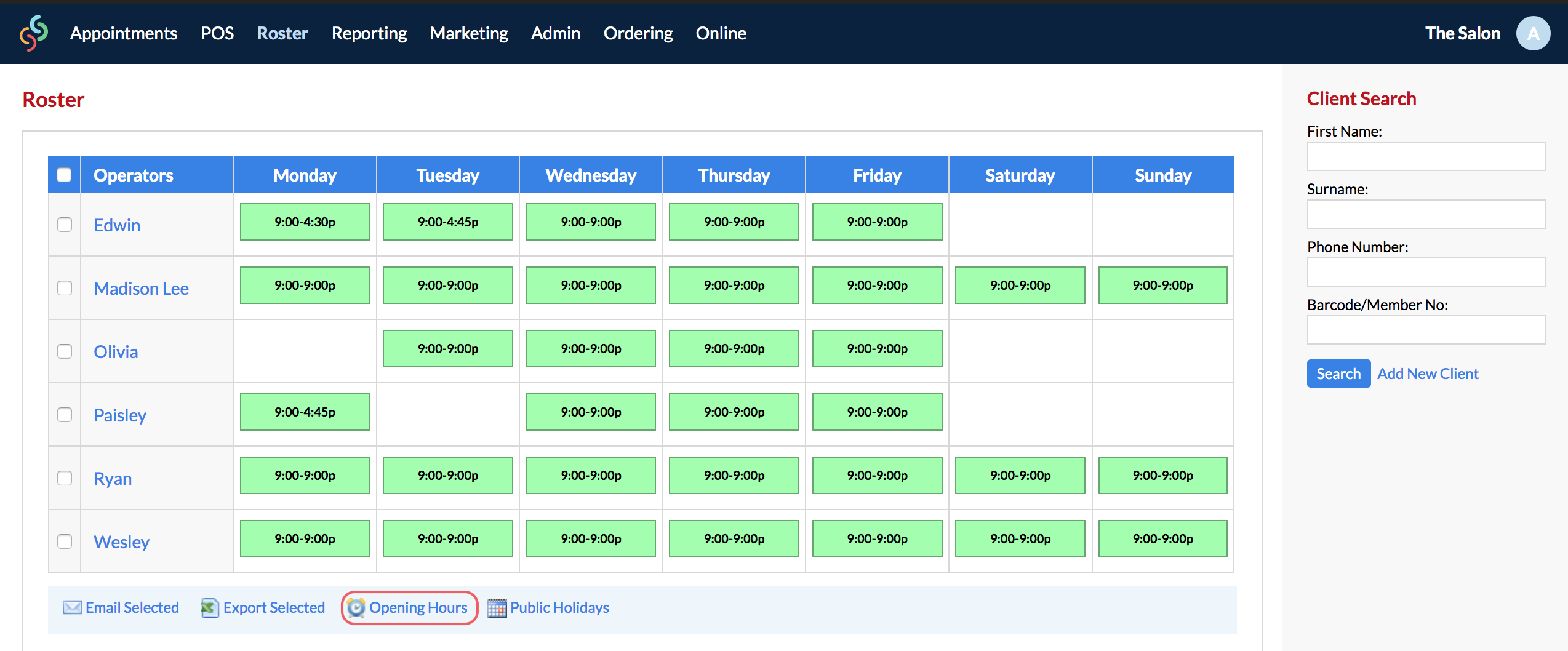 Setting up Your Roster for Online Bookings – Simple Salon